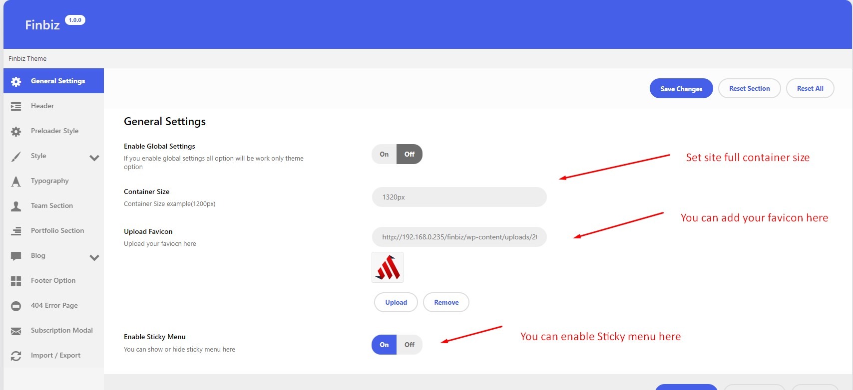 General Sections - WordPress Themes & Plugin