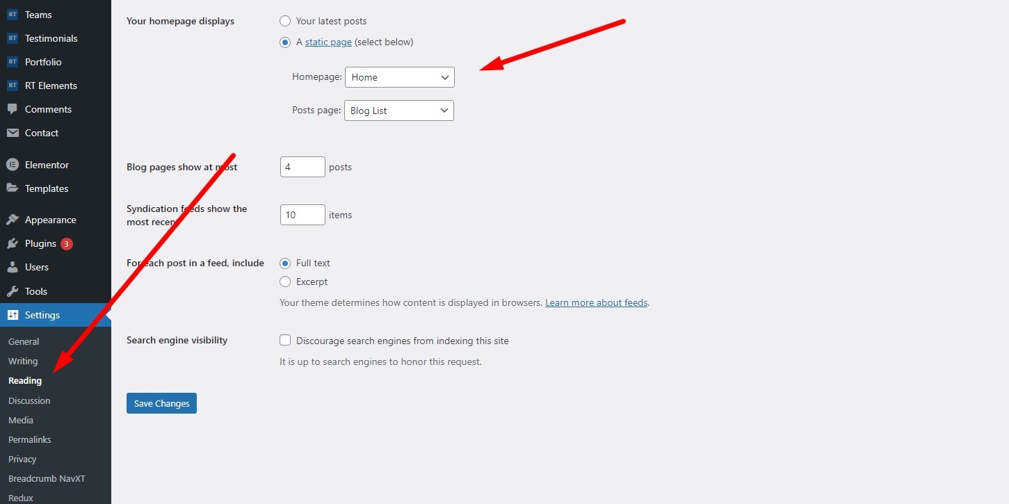 How To Set Default Home Page - WordPress Themes & Plugin
