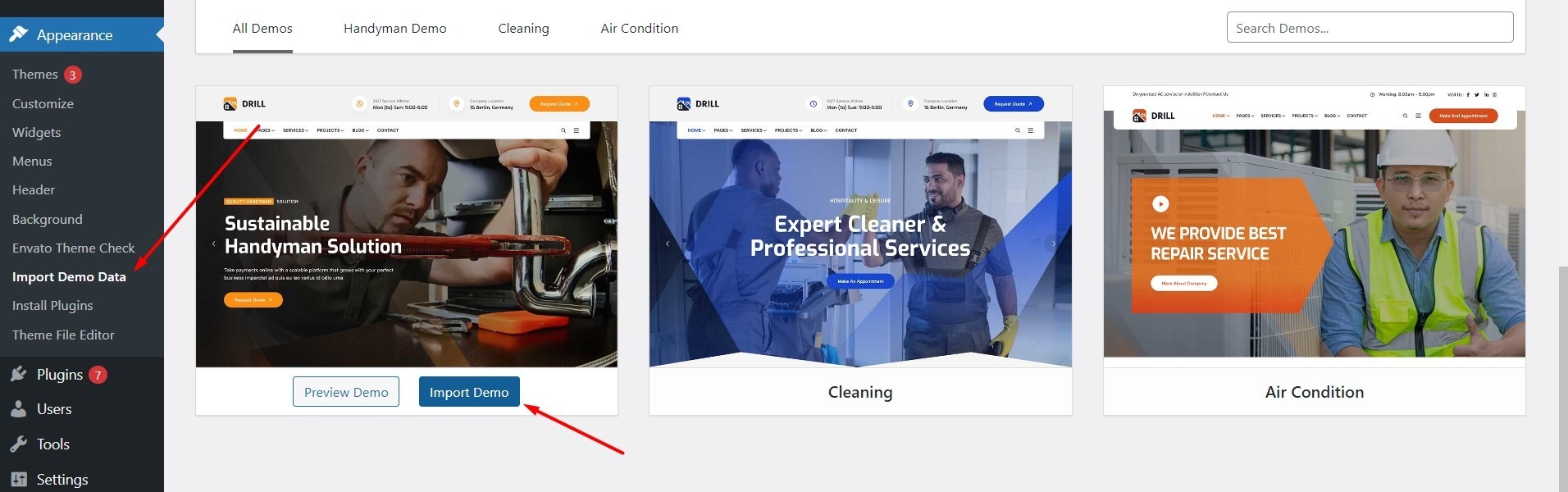 Importing Demo Content - WordPress Themes & Plugin
