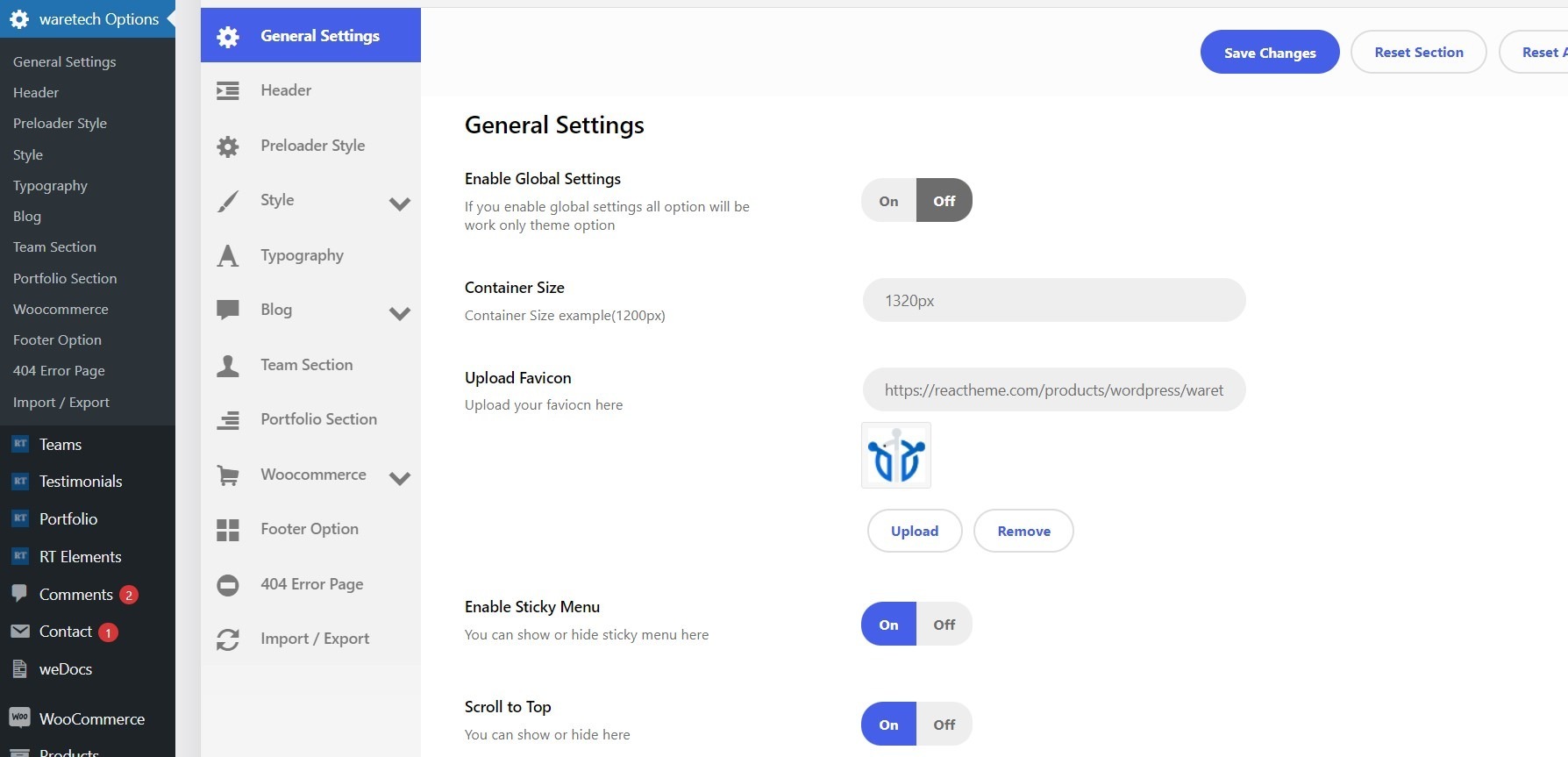 General Sections - WordPress Themes & Plugin