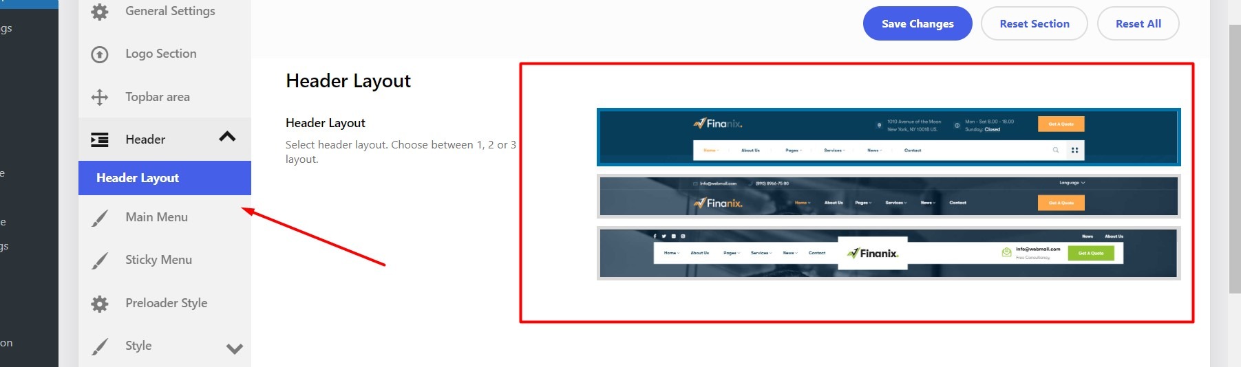 Change Header Layout - WordPress Themes & Plugin
